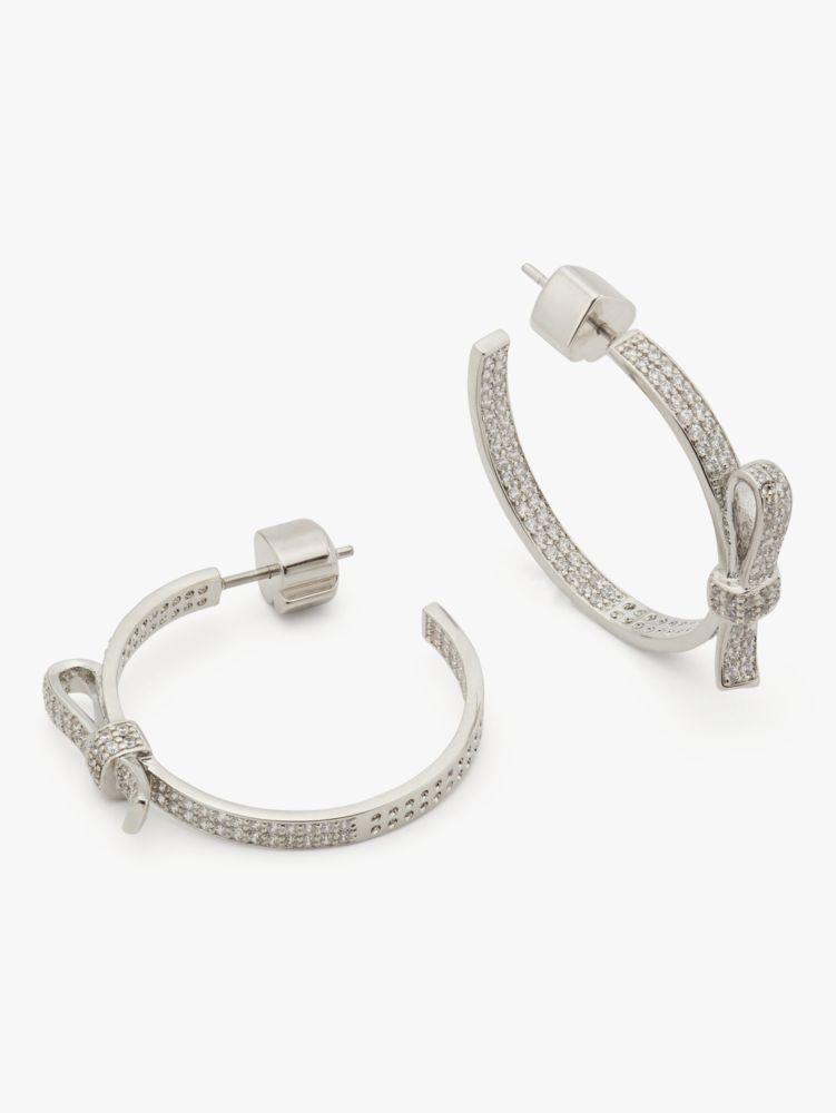 Ribbon Pavé Bow Hoops | Kate Spade New York