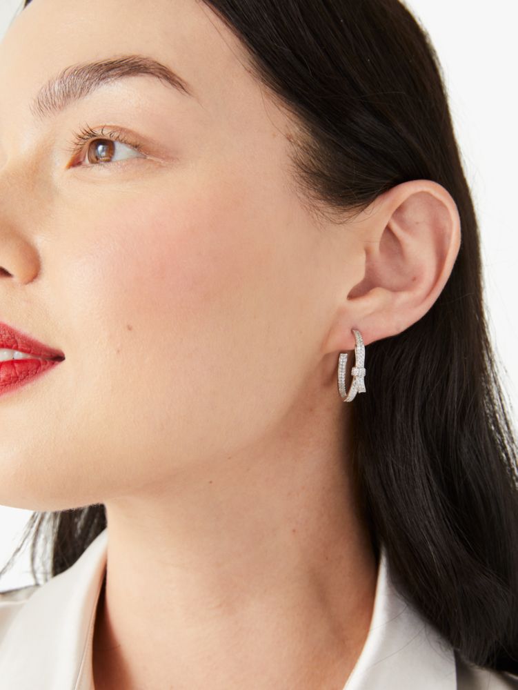 Ribbon Pavé Bow Hoops | Kate Spade New York