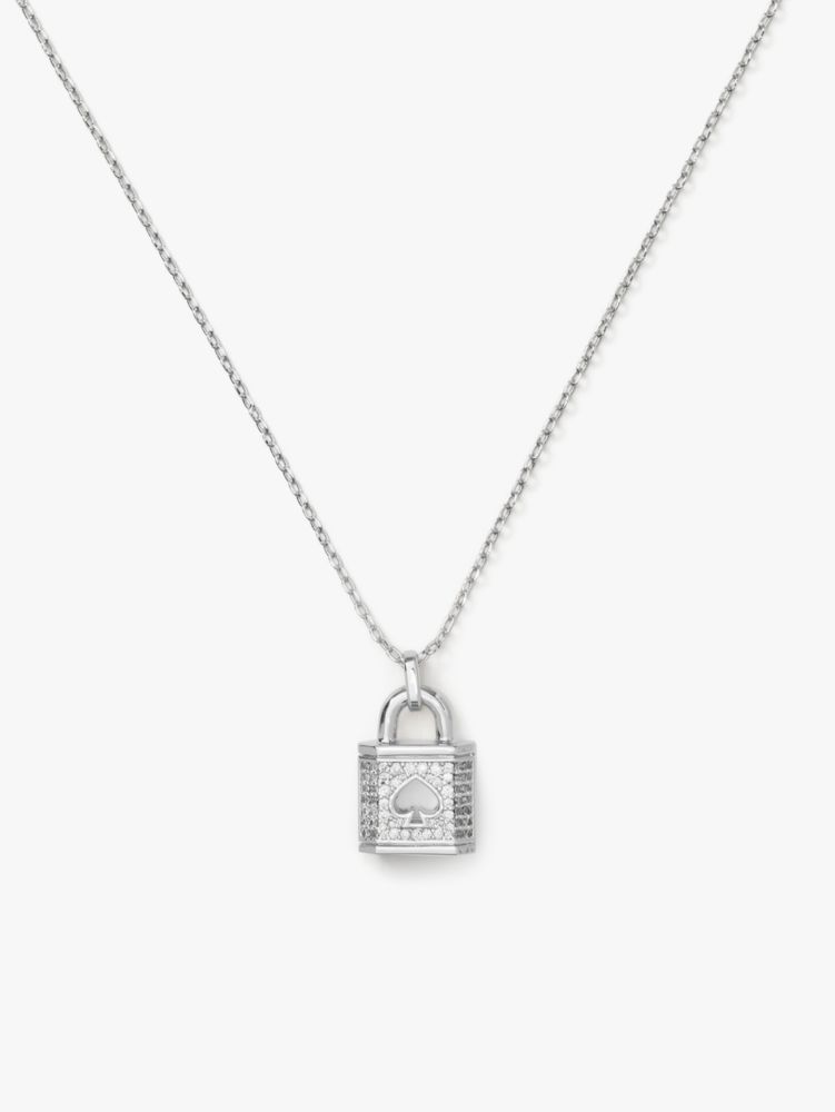 Lock And Spade Pavé Mini Pendant | Kate Spade GB