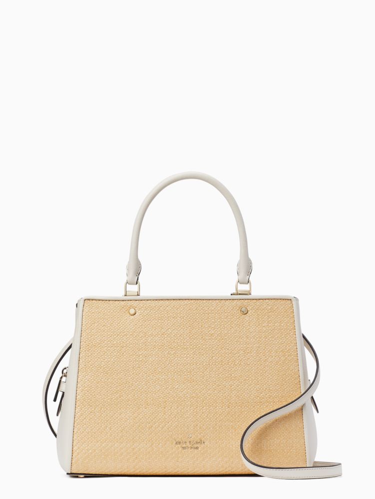 Leila Straw Medium Triple Compartment Satchel | Kate Spade UK