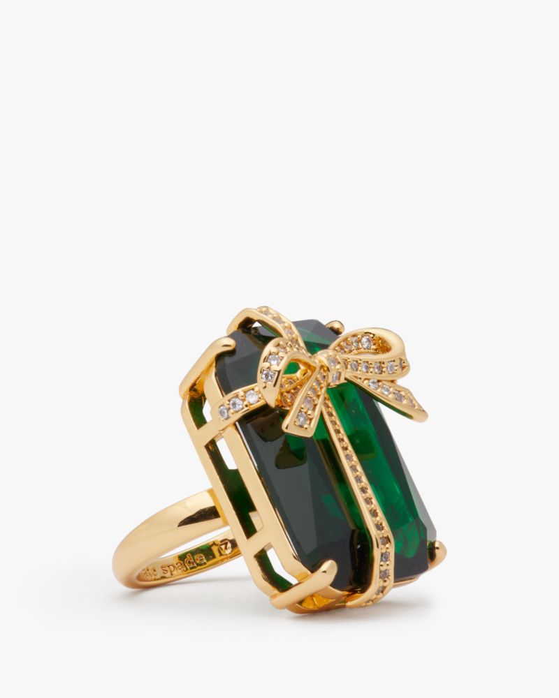 Pave Emerald Present Cocktail Ring | Kate Spade Outlet | Kate Spade Outlet